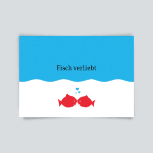 Maritime Postkarte "Fisch verliebt" Postkarte Liebe